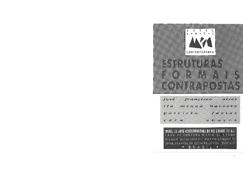 Estruturas Formais Contrapostas - Museu de Arte Contemporânea do Rio ...